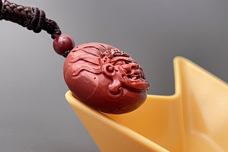 Natural Alxa Onyx Carved Mahākāla Pendant, Genuine Alashan Rock Pendant ...