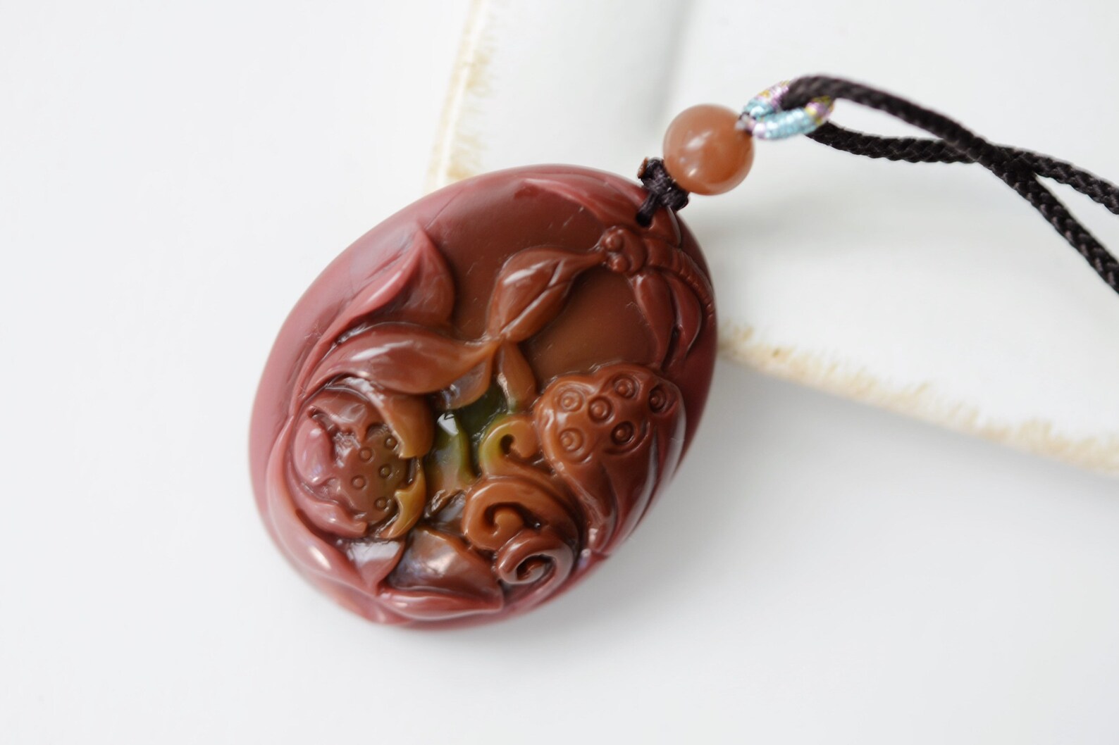 Natural Yanyuan Agate Carved Lotus Flower and Dragon Fly - Etsy