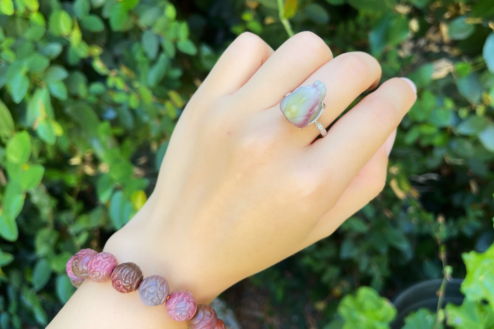 Natural Yanyuan Agate Carved Pixiu Ring Yanyuan Pixiu Silver | Etsy