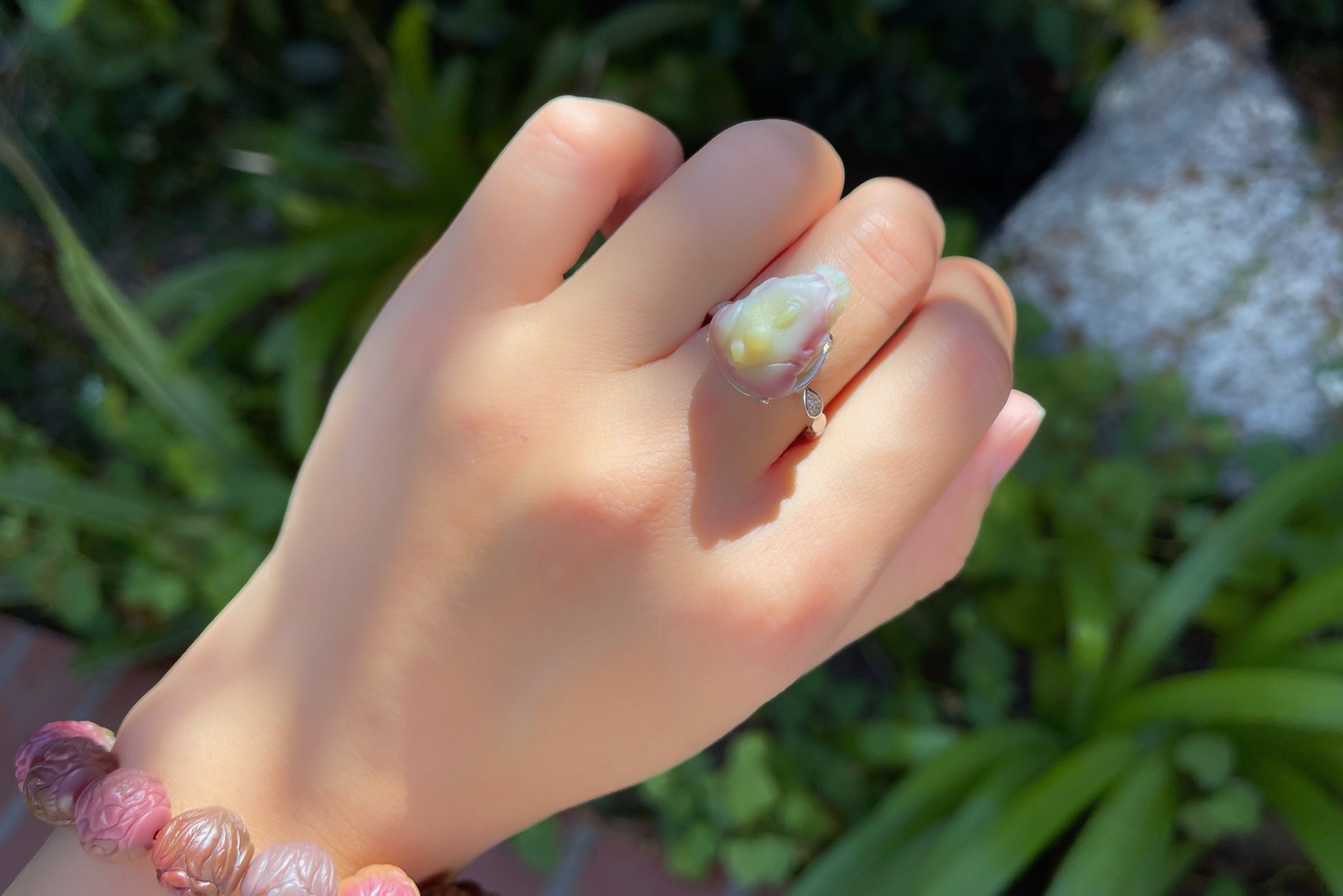 Natural Yanyuan Agate Carved Pixiu Ring Yanyuan Pixiu Silver | Etsy