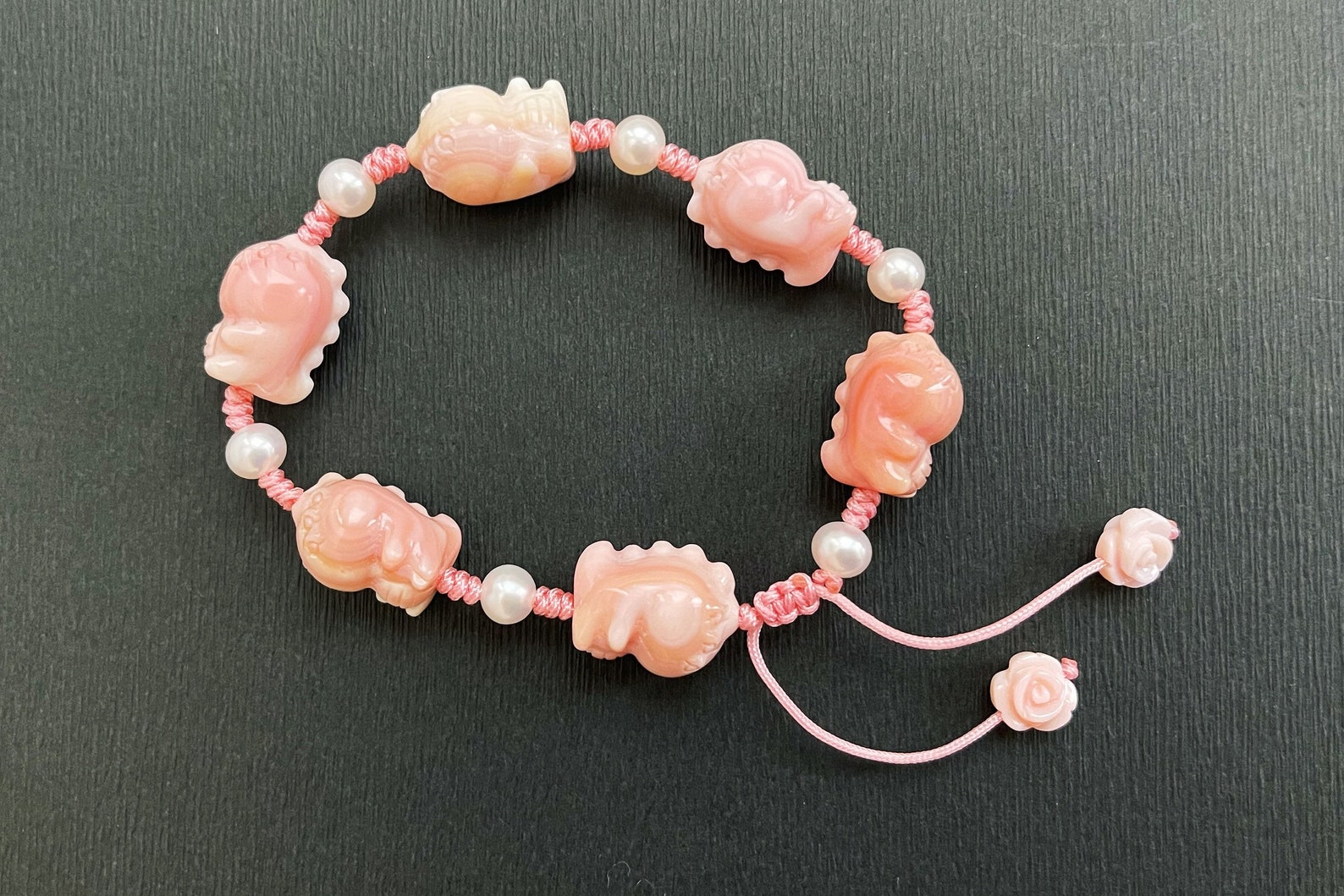 Genuine Queen Conch Carved Dinosaur Hand Braided Bracelet With | Etsy