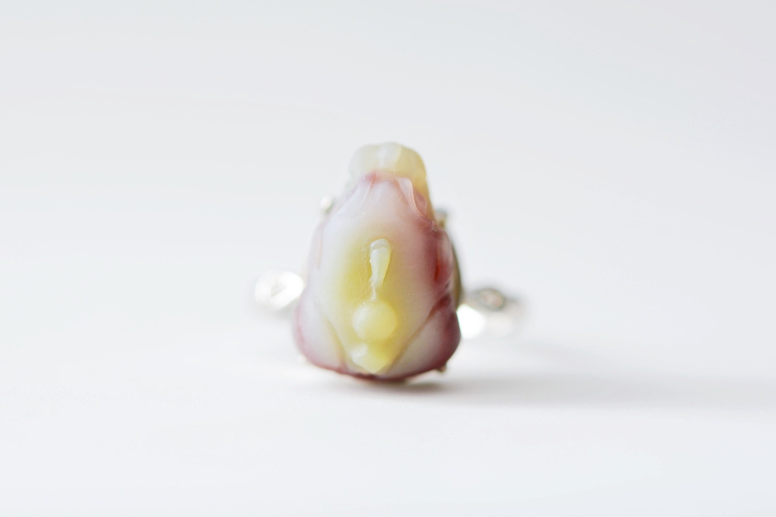 Natural Yanyuan Agate Carved Pixiu Ring Yanyuan Pixiu Silver | Etsy