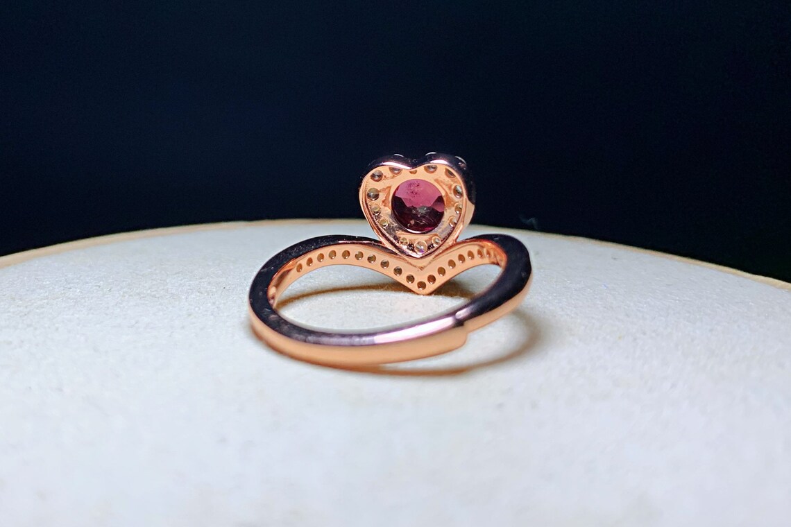 Genuine Pyrope Garnet Ring Natural Bohemian Garnet Ring - Etsy