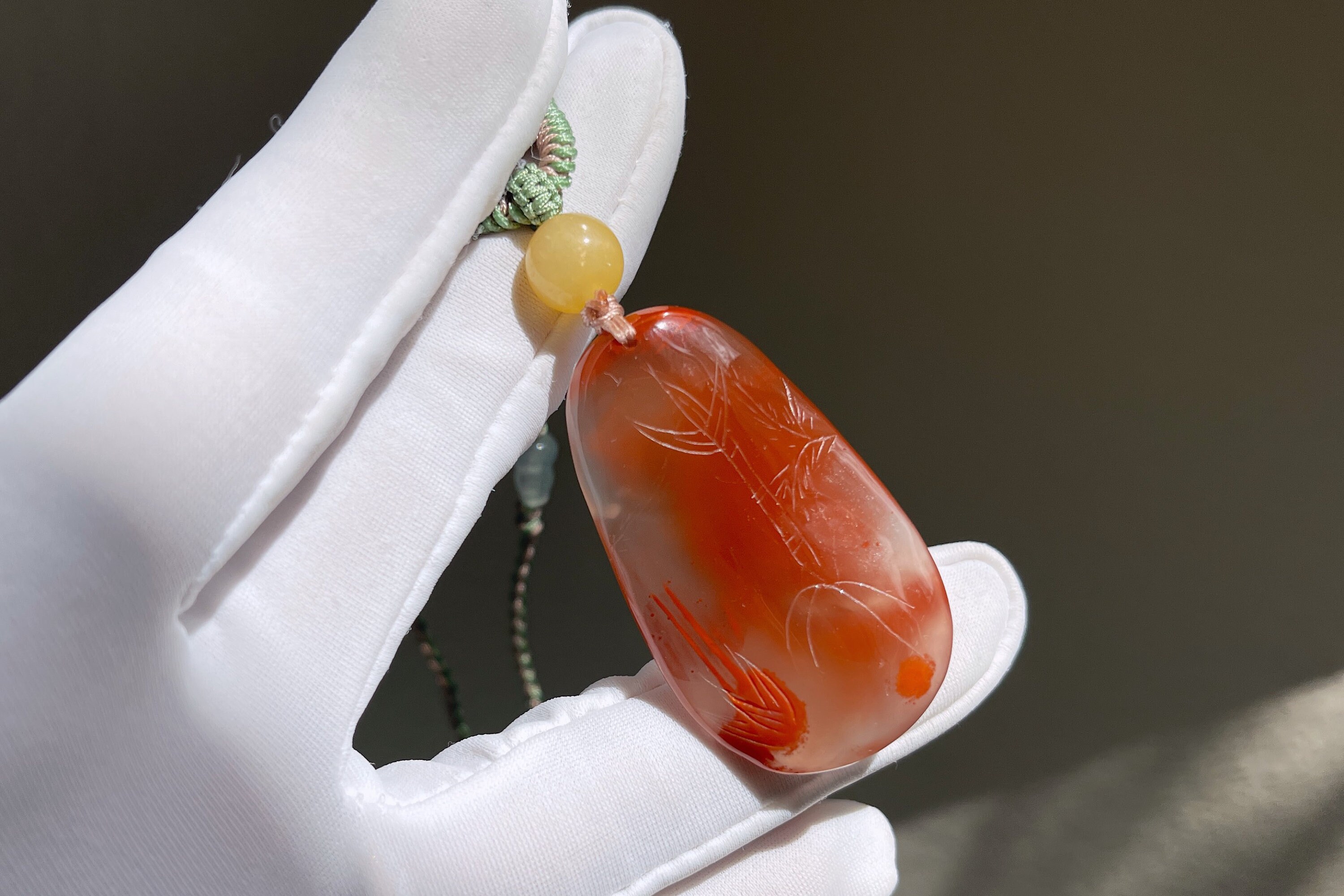Natural Nanhong South Red Agate Hand Carved Nine Tailed Fox Pendant ...