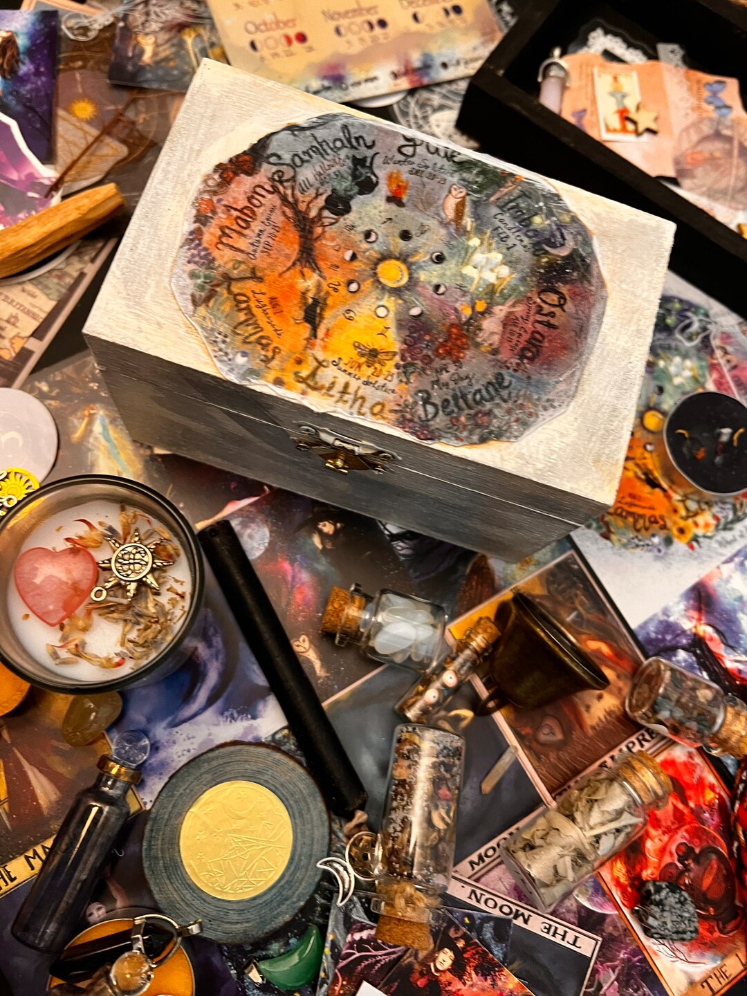 Wheel of the Year Box, Witchcraft Gift Set, Witch Moon Phases Box ...