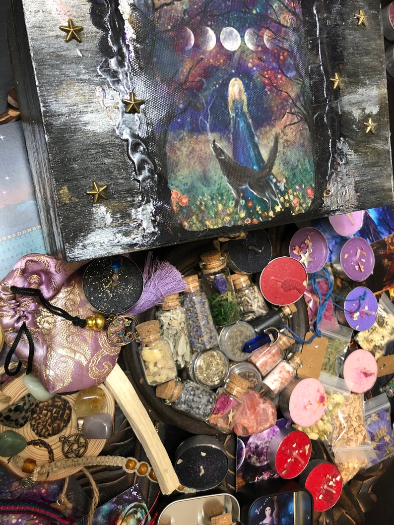 Unique Wooden Witch Box WICCA Full Set Witchy Kit Witch | Etsy