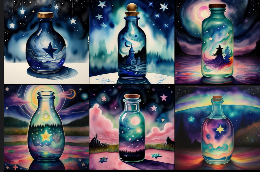 Watercolor Witch Bottles Art Clip Art Printable Paper Sticker Pack ...
