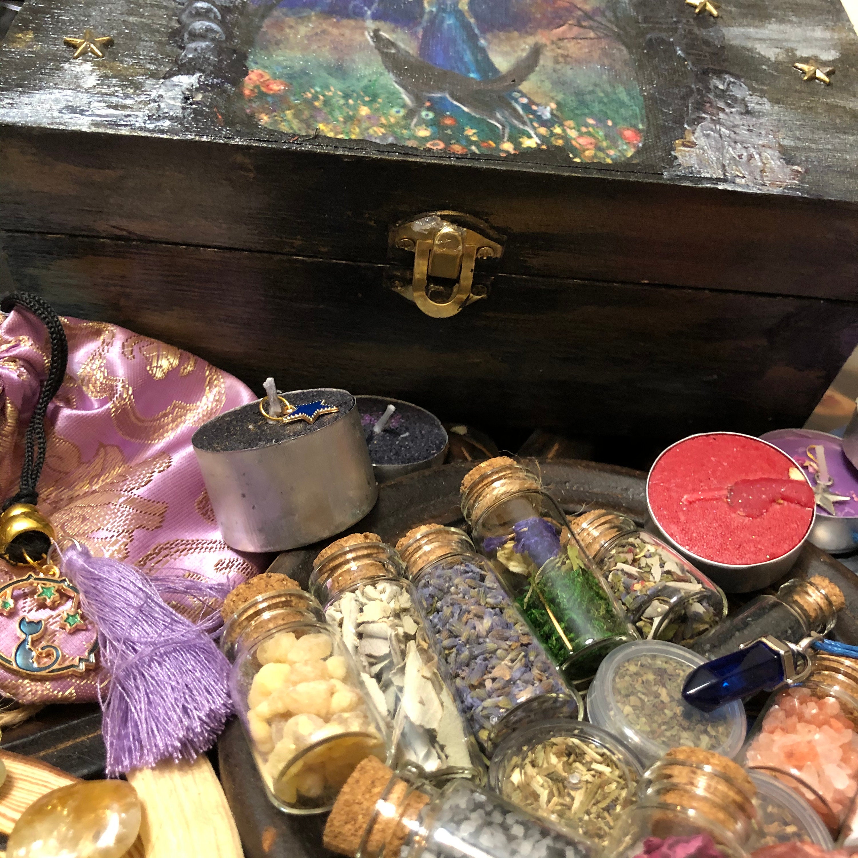 Unique Wooden Witch Box WICCA Full Set Witchy Kit Witch | Etsy