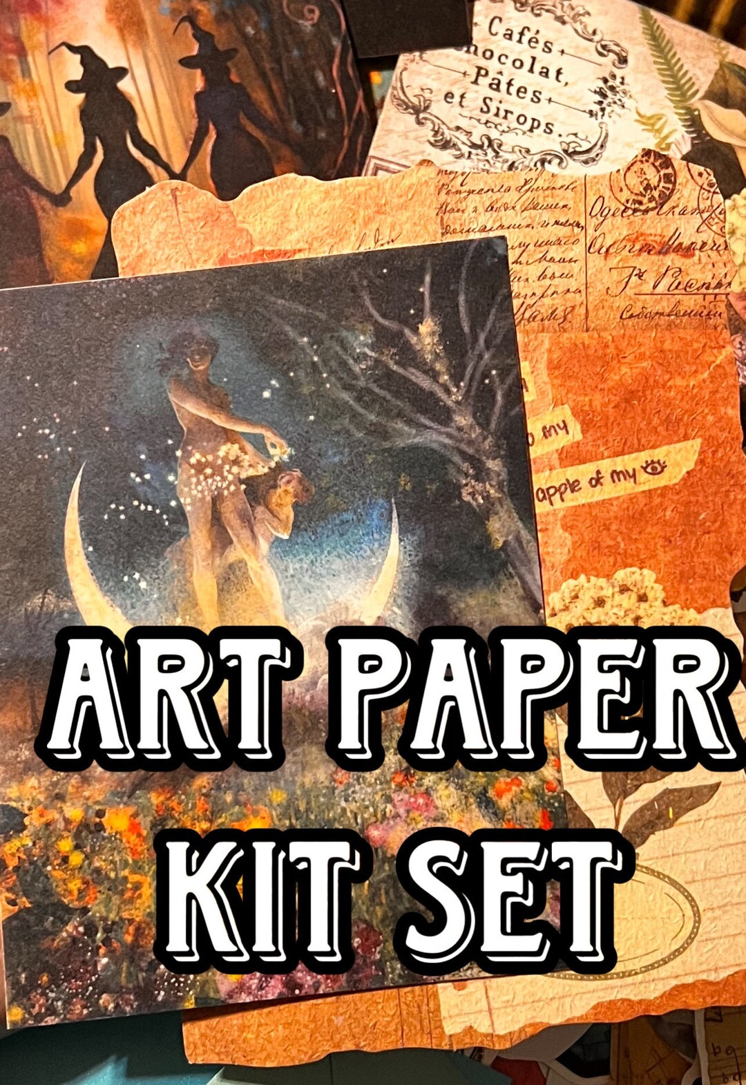 Witchcraft Paper Kit, 300 Pieces Vintage Ephemera Illustrations Witch ...