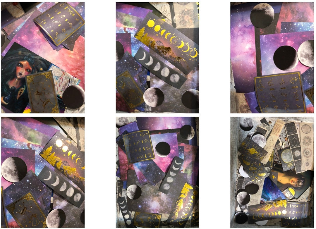 Moon Junk Journal Ephemera Printable Embellishments Celestial Astrology ...