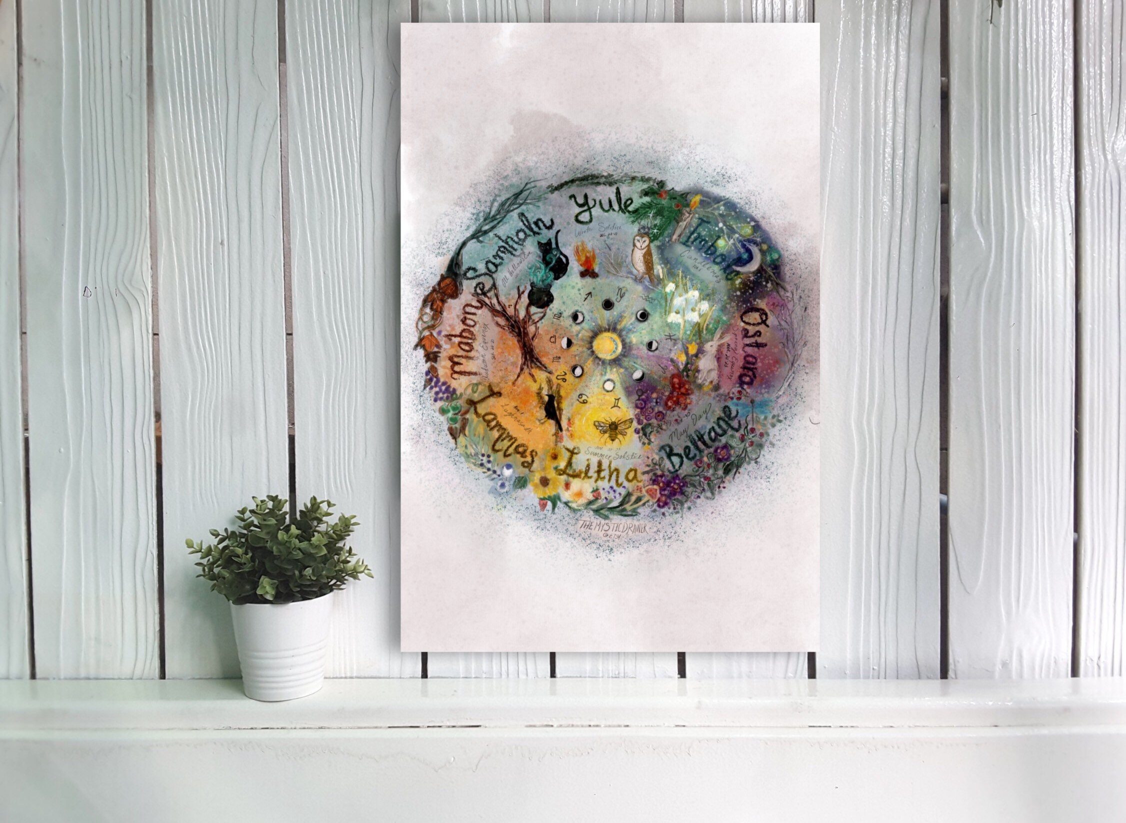 One Copy of My Hand Drawn WHEEL OF the Year Art Print Digital - Etsy