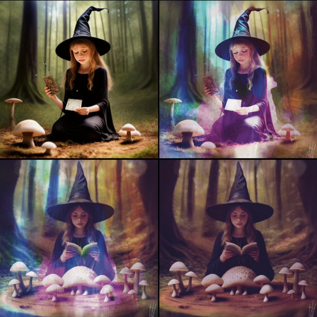 Forest Witch Art Print, Witch Printable Art, Minituare Witch and ...