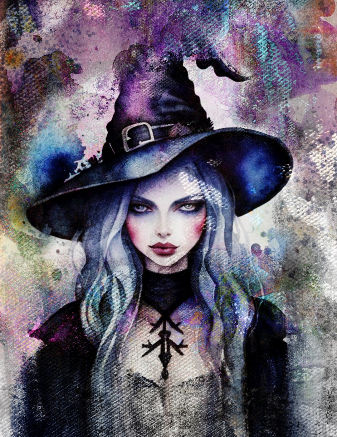 3 WITCH PAINTING Art Digital Print, Balance Energy & Protection Witches ...