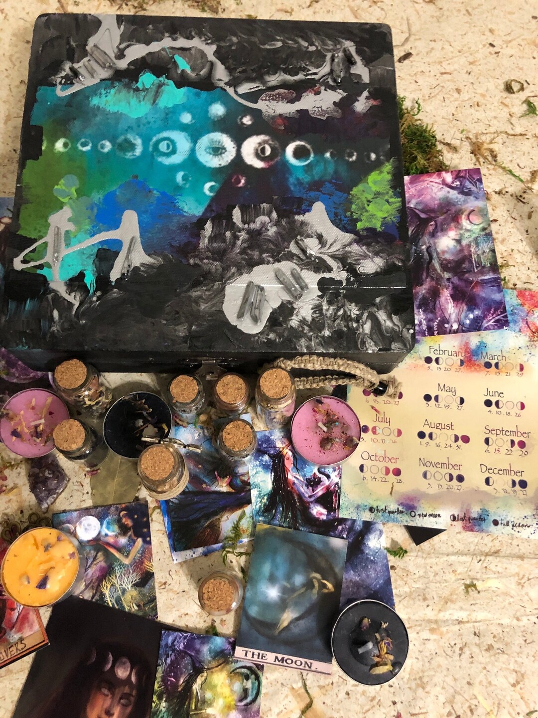 Luxe Moon Phases ALTAR Box Witch SET - Crystal Moon Phases Witch Set ...