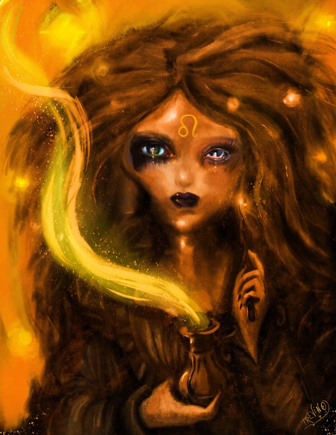 LEO Witch Print - LEO Witch Art Print From My Original Painting - Witch ...