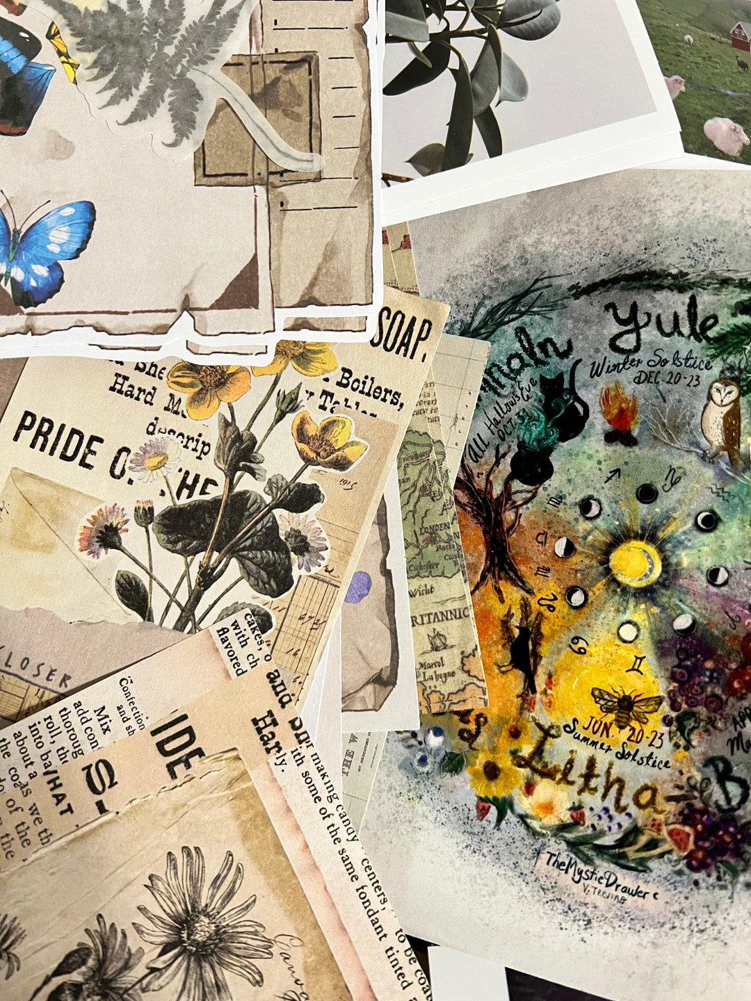 Hand Drawn Wheel of the Year Art Print JOURNAL SUPPLIES - Witch Journal ...