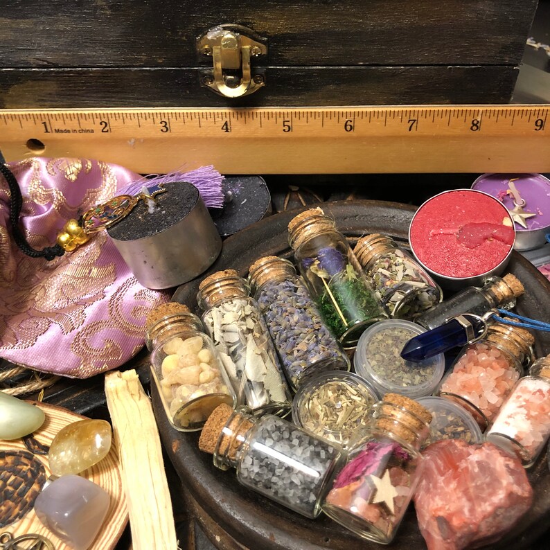 Unique Wooden Witch Box WICCA Full Set Witchy Kit Witch - Etsy