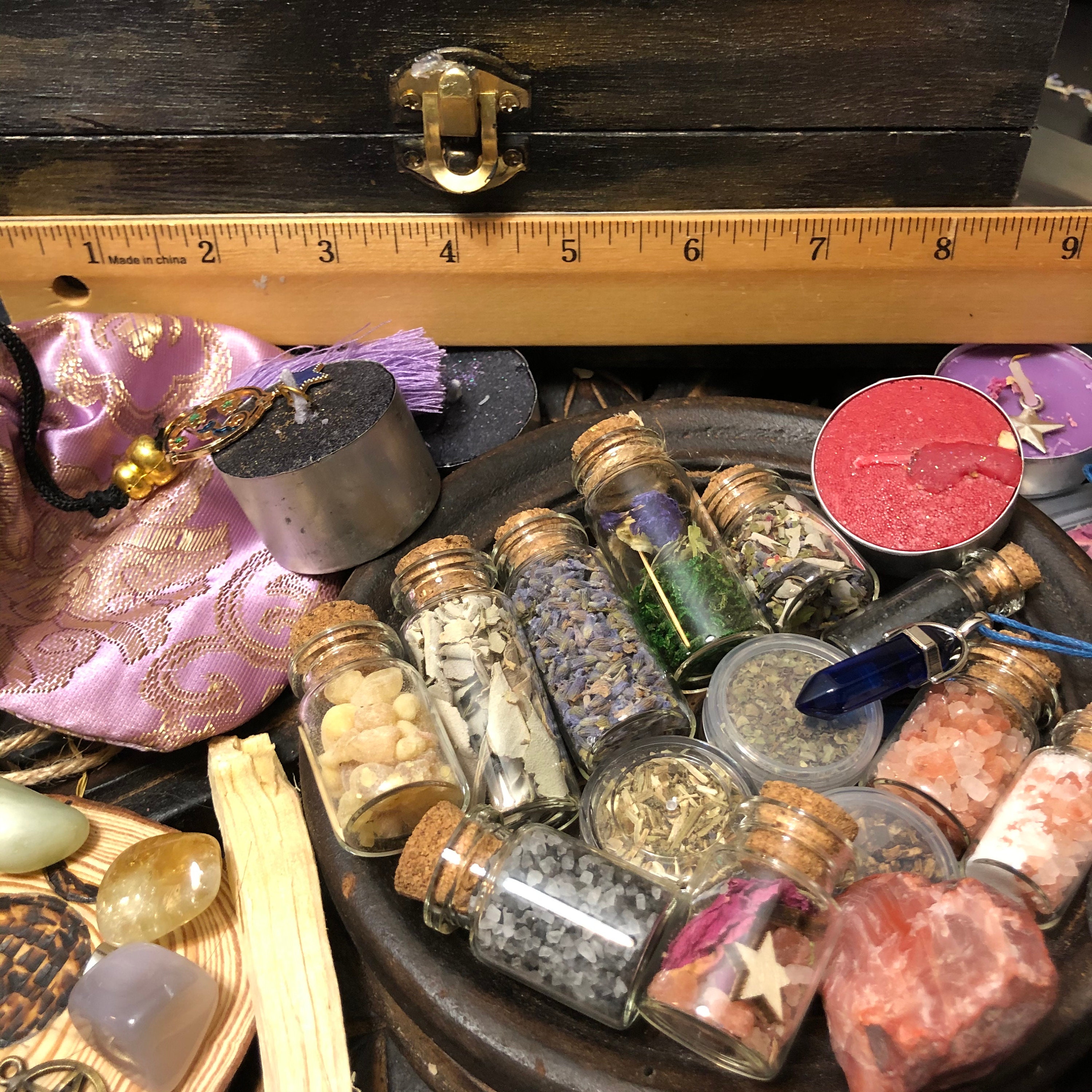 Unique Wooden Witch Box WICCA Full Set Witchy Kit Witch | Etsy