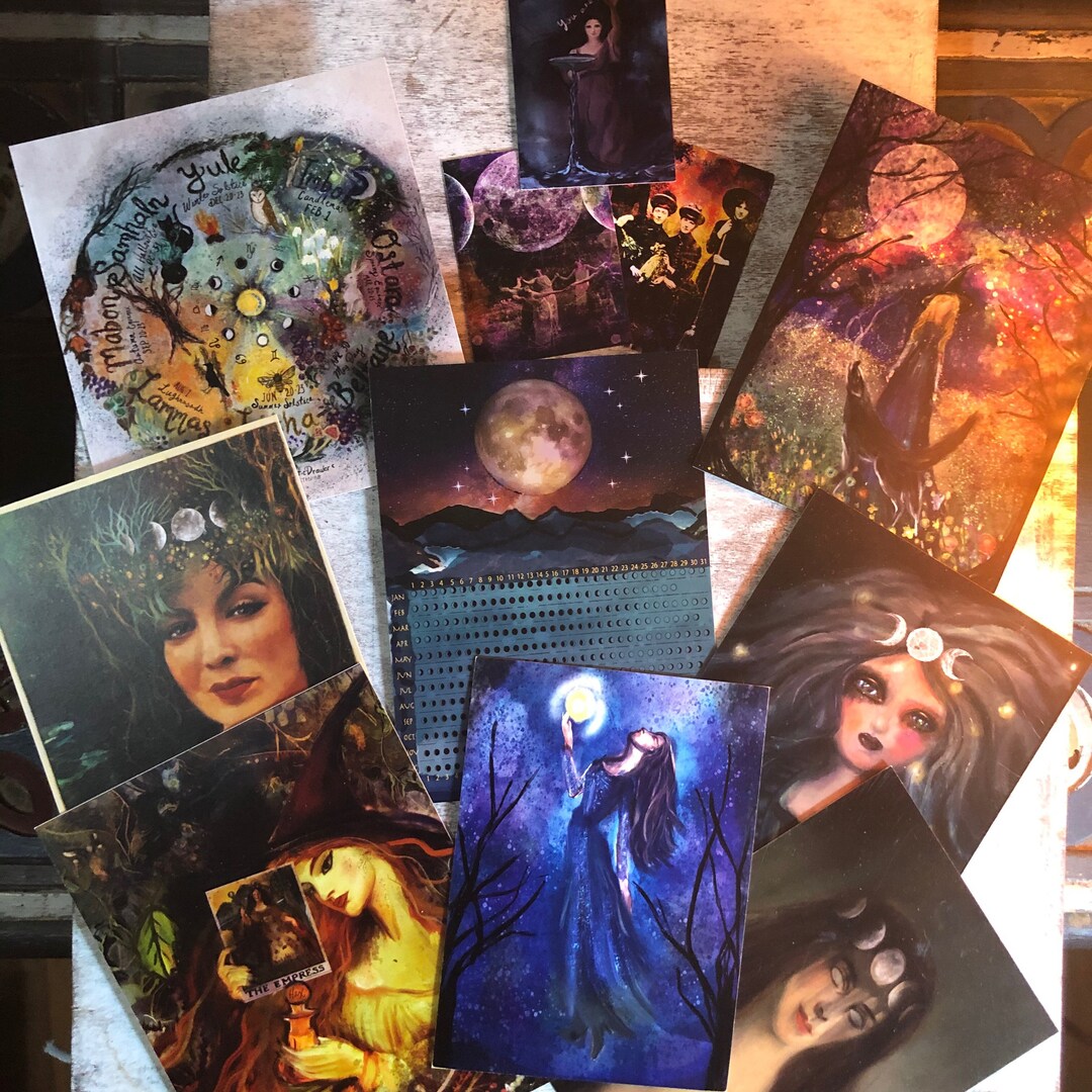 Huge Witch Print Gift Set Witchcraft Chart Lunar Chart Sabbath Chart ...