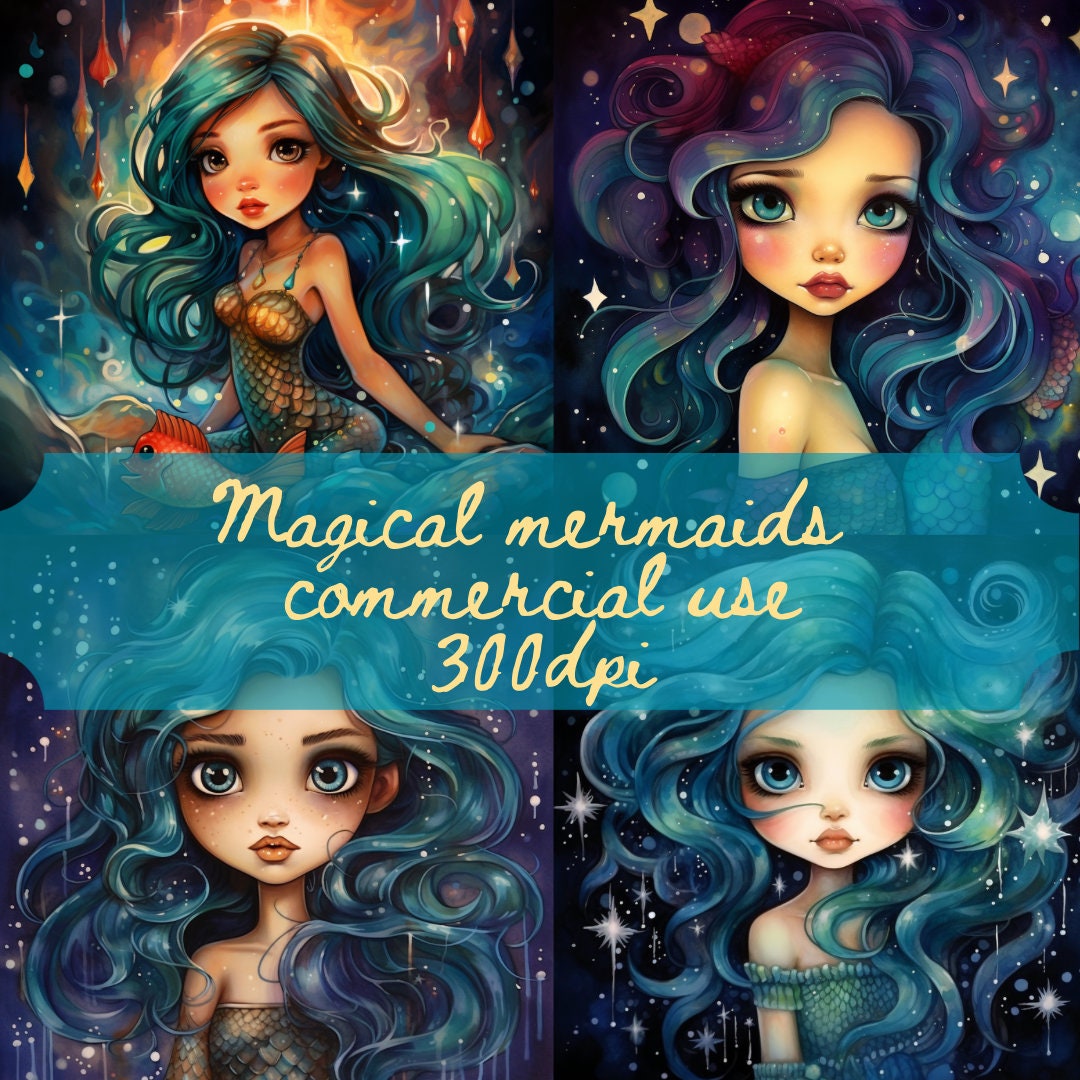 Magical mermaids Download, Mystical mermaids PRINT, mermaids Instant ...