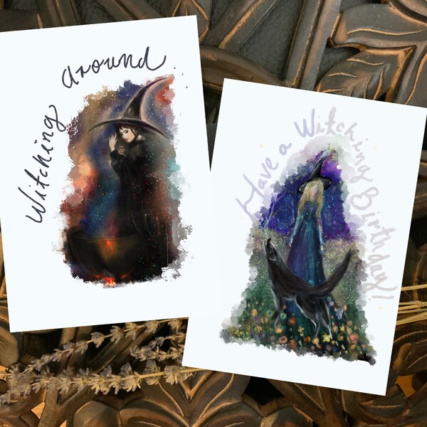 Witch Card - Etsy