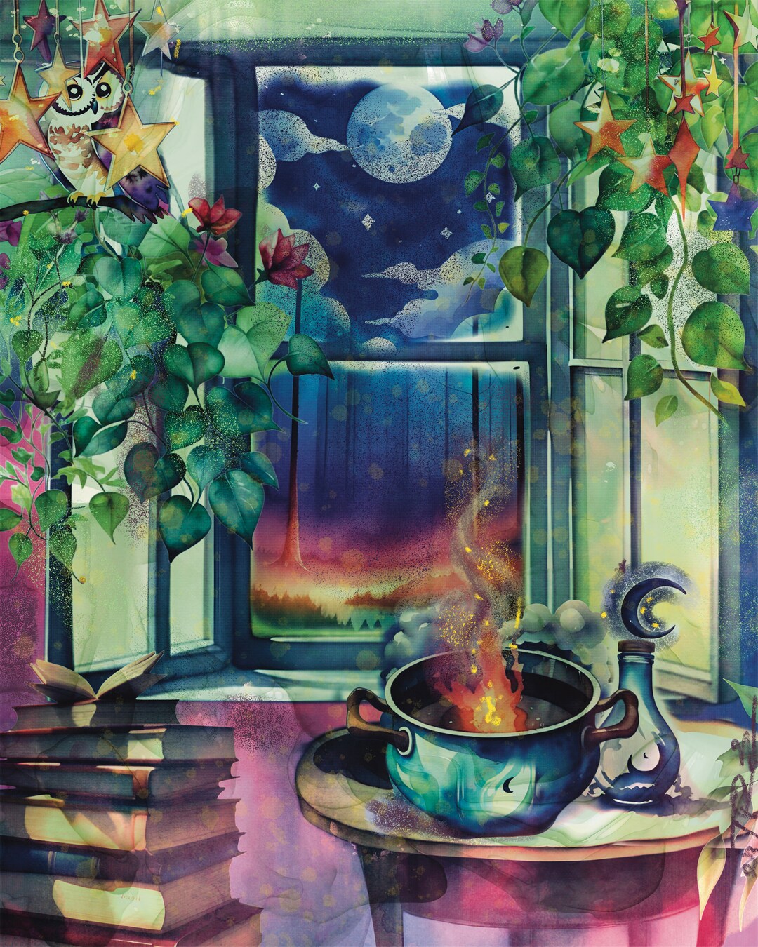 Witch Pagan Magick Window Digital Print for Journal, BOS, PRINT - Etsy