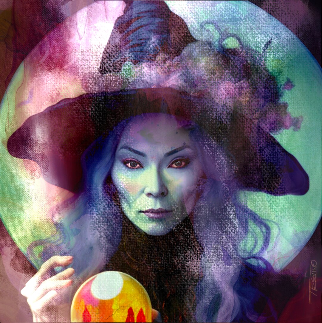 WITCH Art Print From My Original Witch Painting - Faerie Moon ...