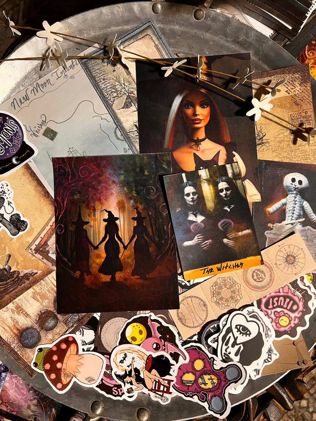 Large Vintage Goth WITCH JOURNAL SUPPLIES, Witch Mystic Journal ...