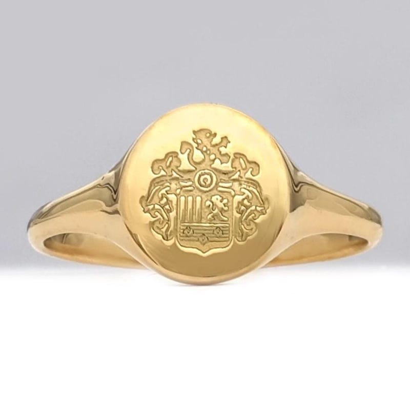 Ladies Gold Signet Ring - Etsy