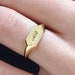 Large Hexagon Outline Diamond Ring Diamond Signet Ring in Solid Gold ...