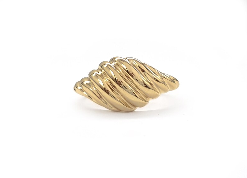 Chunky Croissant Ring in Solid Gold Solid Gold Twisted Bubble | Etsy