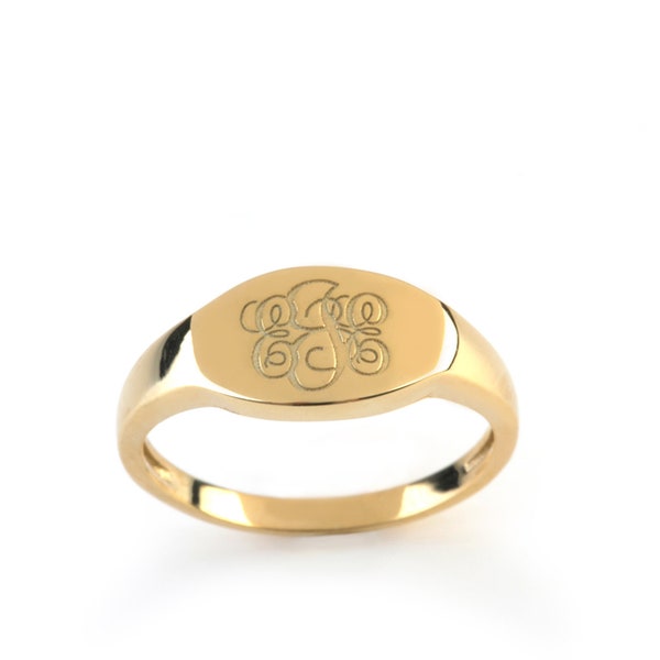 Solid Gold Signet Ring Women - Etsy