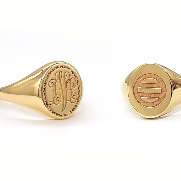 Monogram Signet Ring - Etsy