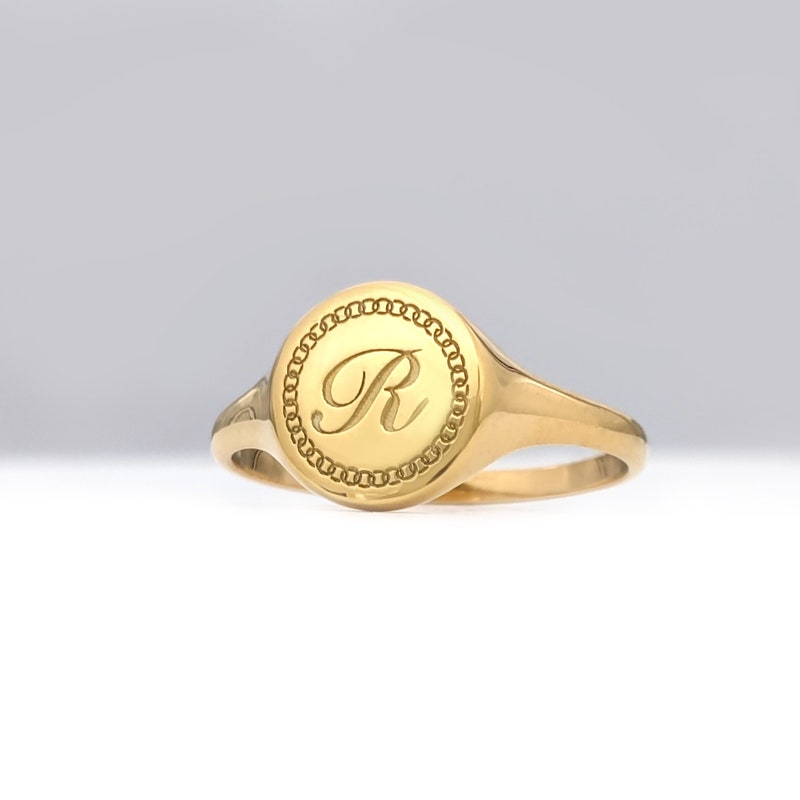 Ladies Gold Signet Ring - Etsy