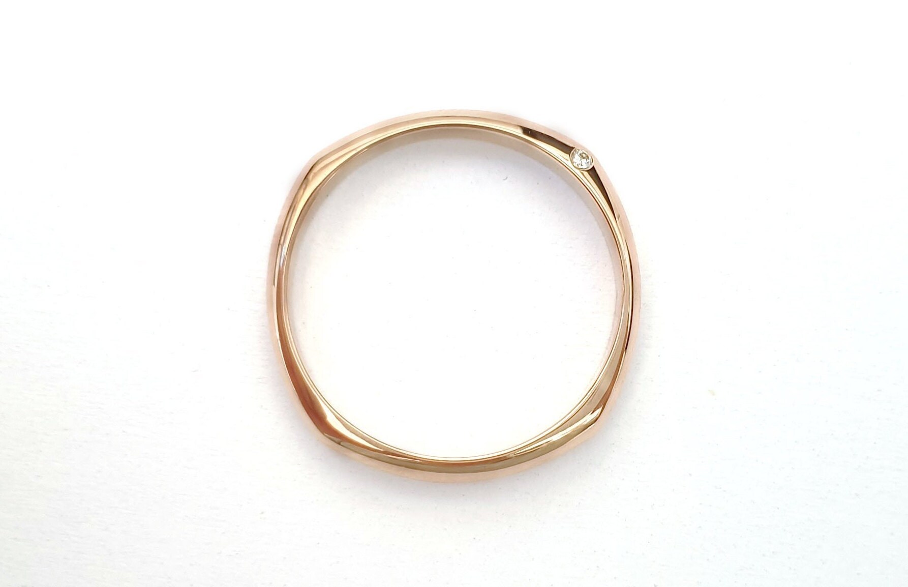 Wedding Ring in Solid Gold Square Wedding Band for Men or | Etsy