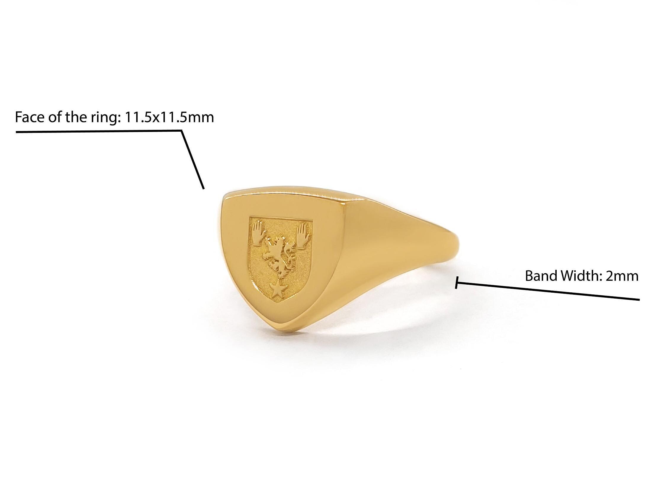 Gold Family Crest Signet Ring, Custom Coat of Arms, 9k 14k 18k - Etsy