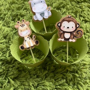 Safari Cupcake Toppers| Animals Birthday Toppers, First Birthday ...