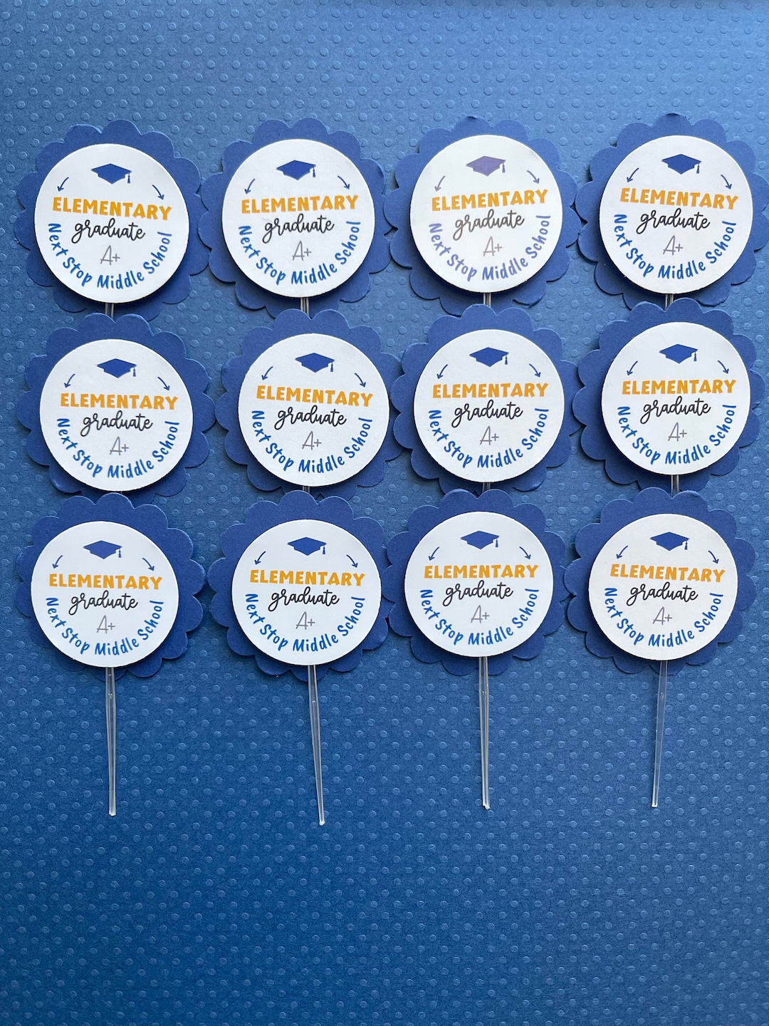 Elementary Grad Cupcake Toppers, 2024 Elementary School Grad Party ...