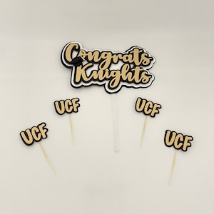 UCF Cupcake Toppers, UCF Knights Football Cupcake Topper, Graduation ...