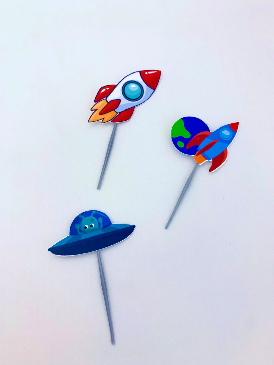 Space Cupcake Topper, Rocket Party, Space Party Decorations, Galaxy ...