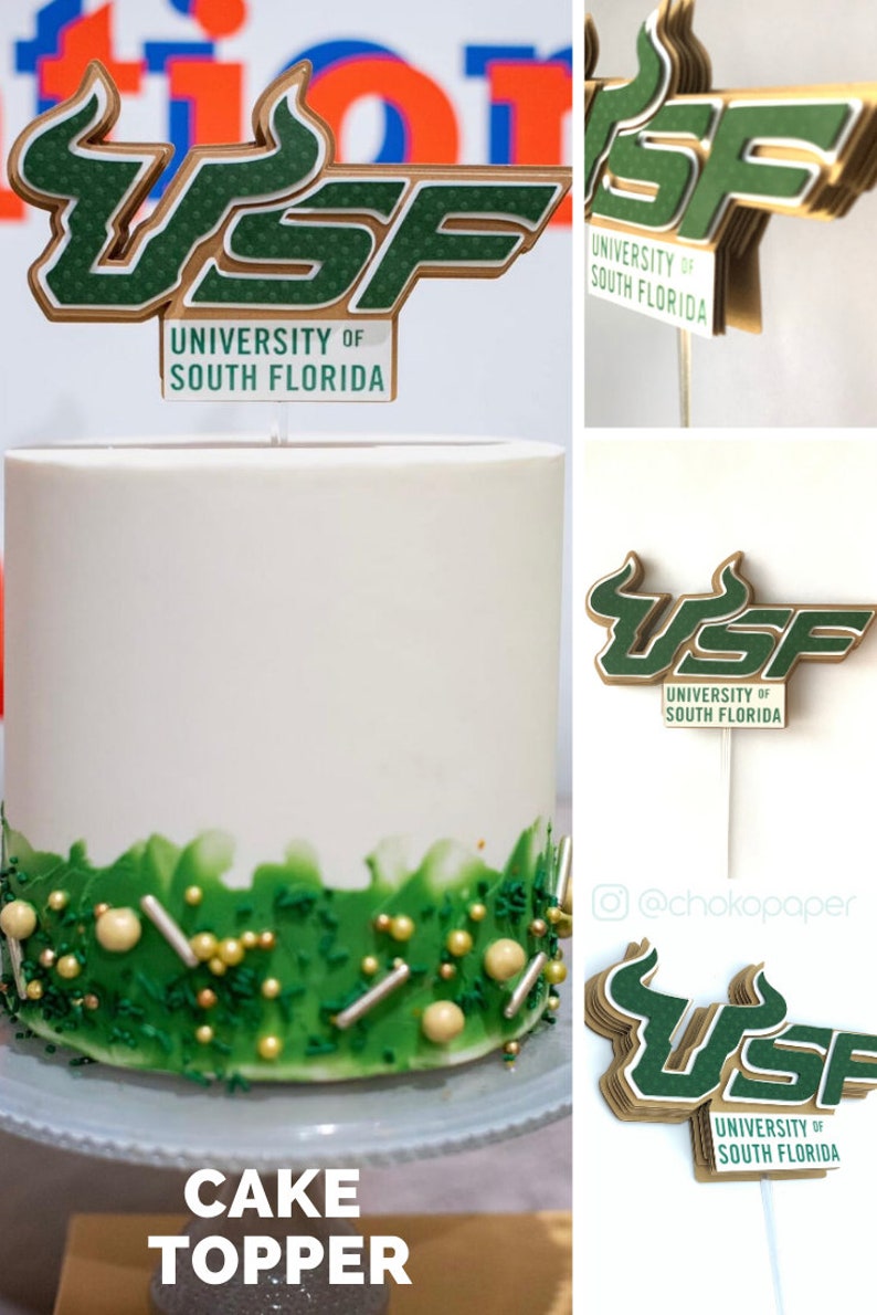 University of South Florida Cake Topper: Graduation Party Decor 2025 ...