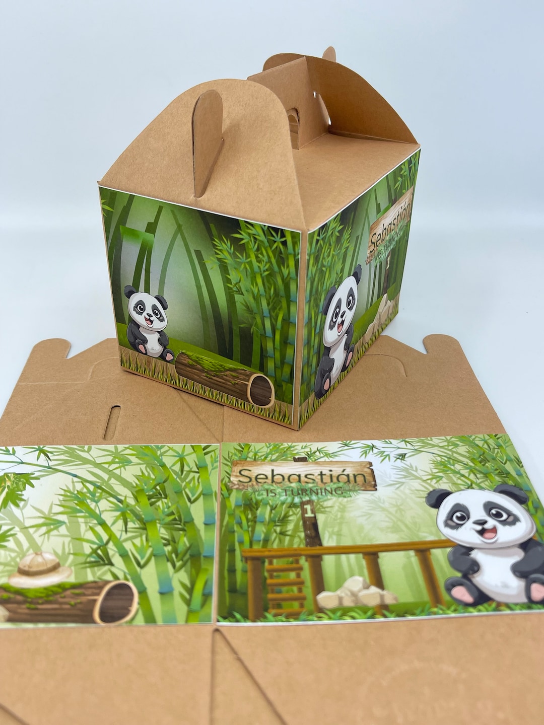 Panda Party Favor Box, Panda Goodie Bags, Panda Birthday Theme, Panda ...