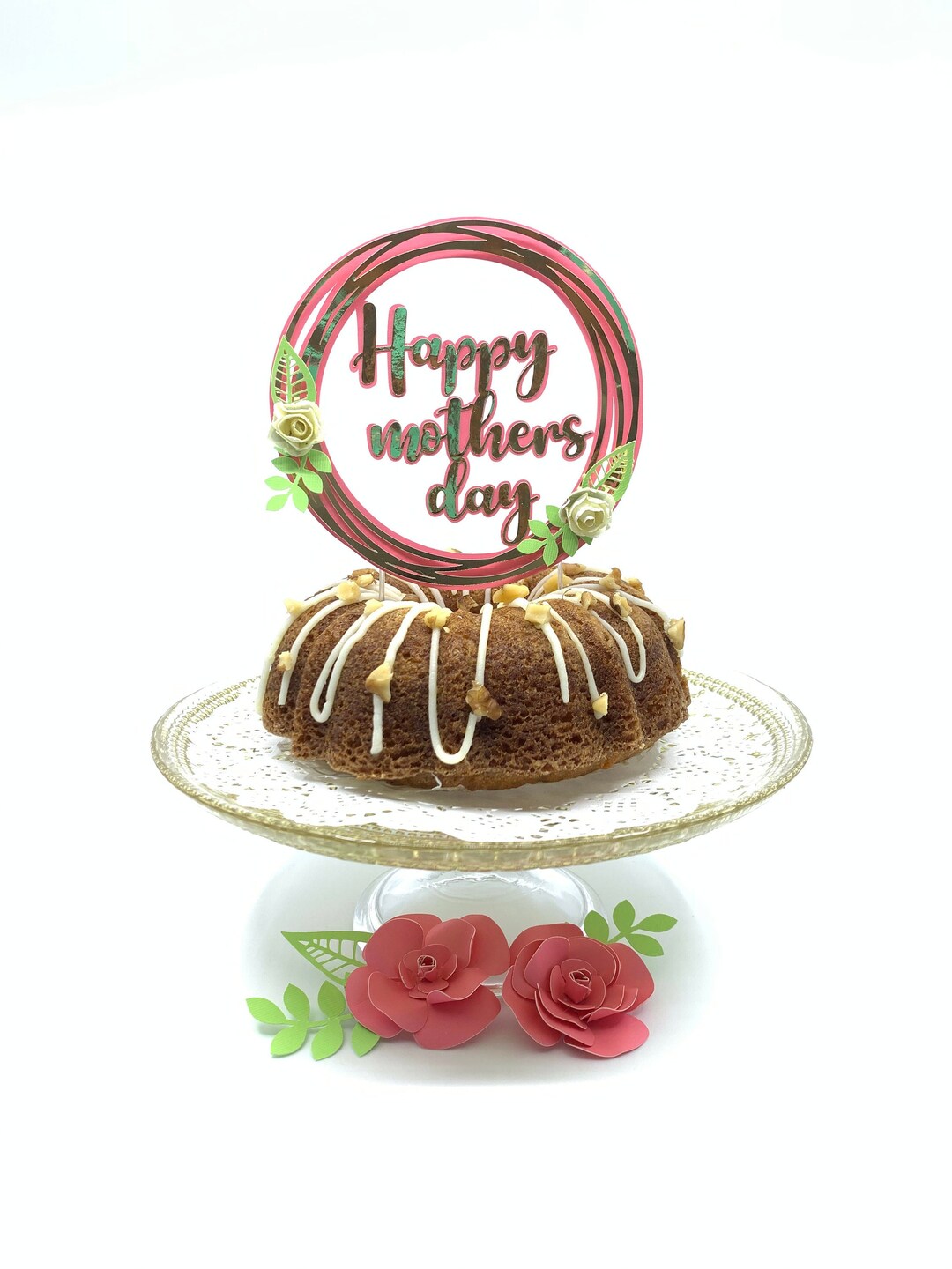 Mother's Day Cake Topper, Cake Topper Happy Mothers Day With Layered ...