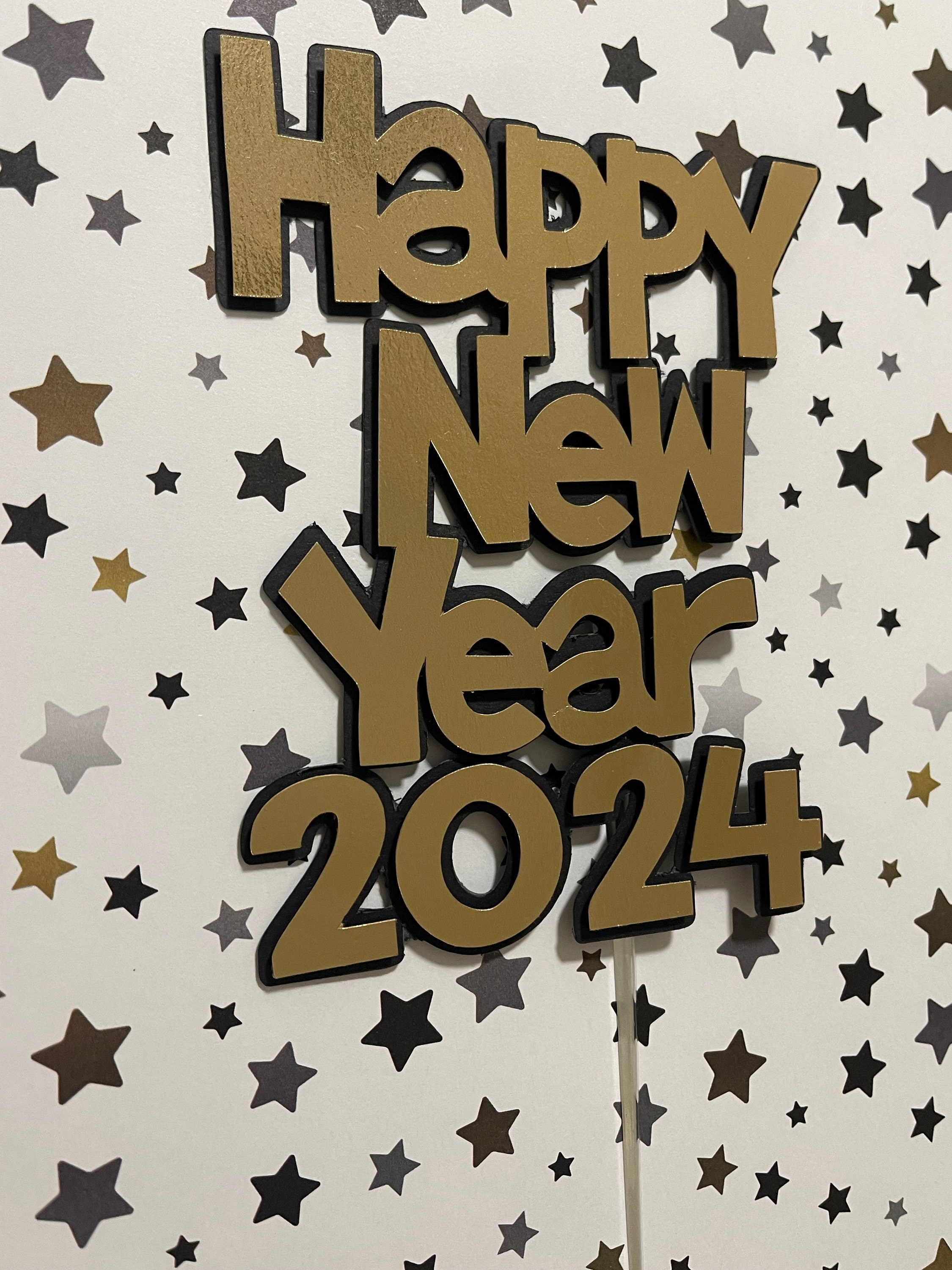 New Year Cake Topper New Year Decor Ideas Happy New Year 2024 ...