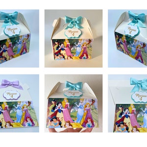 Personalized Princess Favor Boxes | Birthday Party Goodie Bags - Etsy