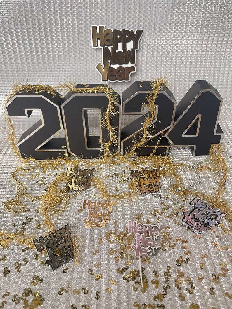 New Year Cake Topper New Year Decor Ideas Happy New Year - Etsy