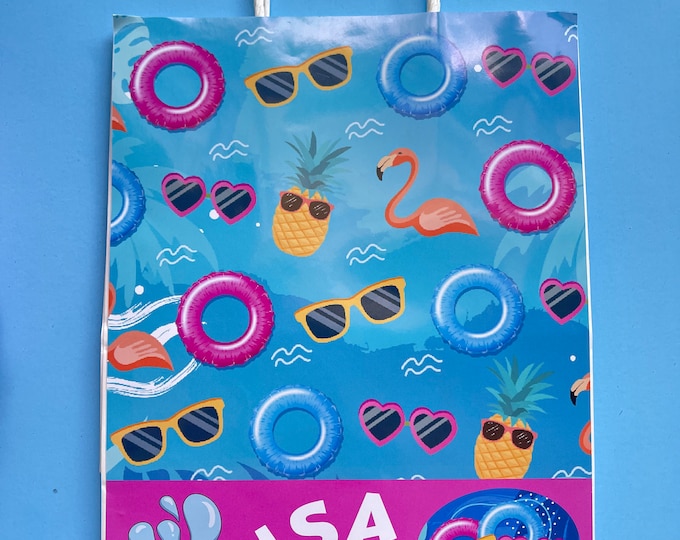 3 Pool Party Gift Bags, Pool Party Favors, Pool Party Treat Bags, Pool ...