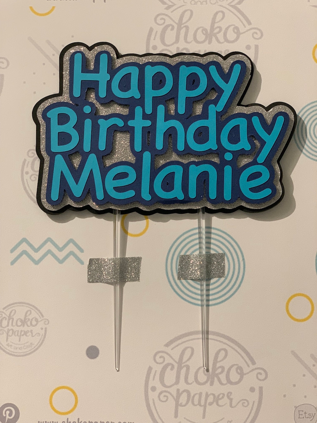 Personalized Evil Eye Birthday Cake Topper: Blue Party Decor - Etsy