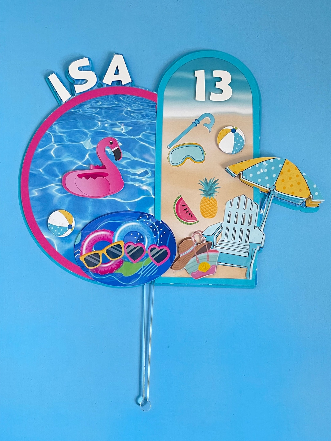 Pool Party Cake Topper, Summer Cake Topper, Beach Party Decor, Pool ...