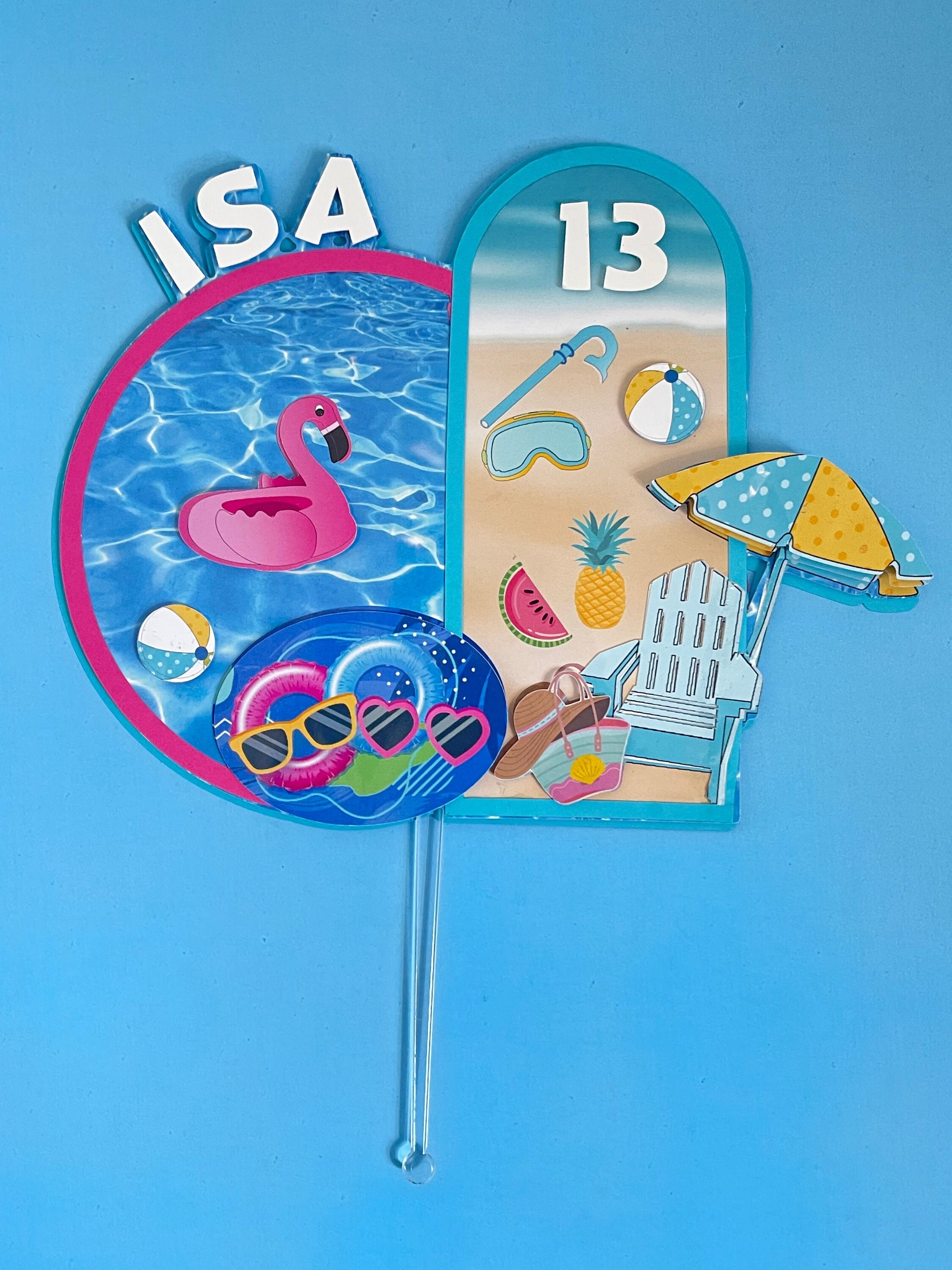 Pool Party Cake Topper, Summer Cake Topper, Beach Party Decor, Pool ...